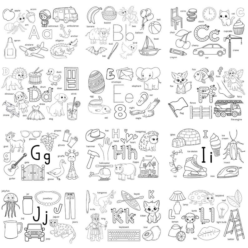 26 Alphabet Colouring Pages, Preschool Learning Activities (digital ...