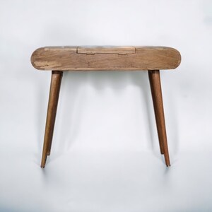 Solid Wood Dressing Table With Mirror Mid Century Console Dressing ...