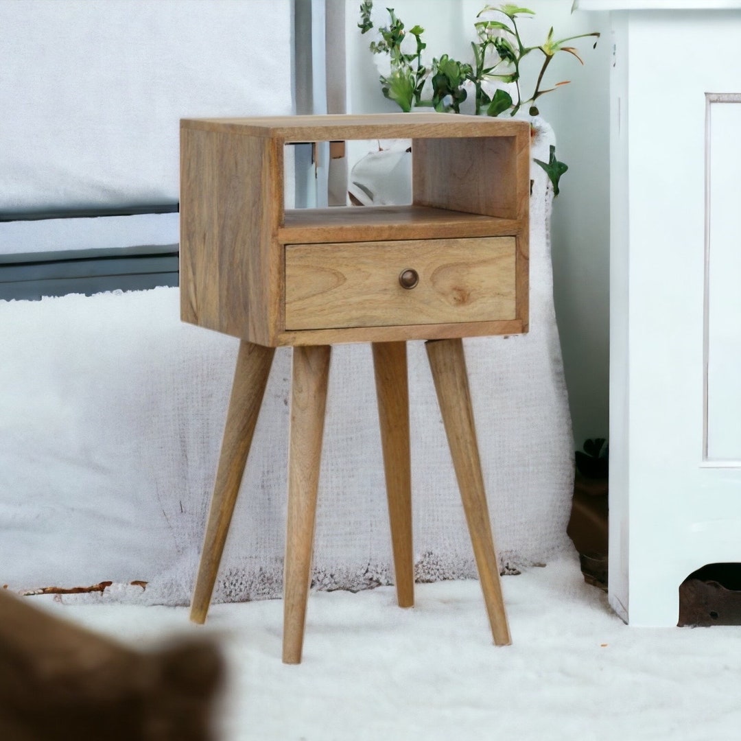 Small Bedside Table, Slim Bedside Table, Minimalist Bedside Table ...