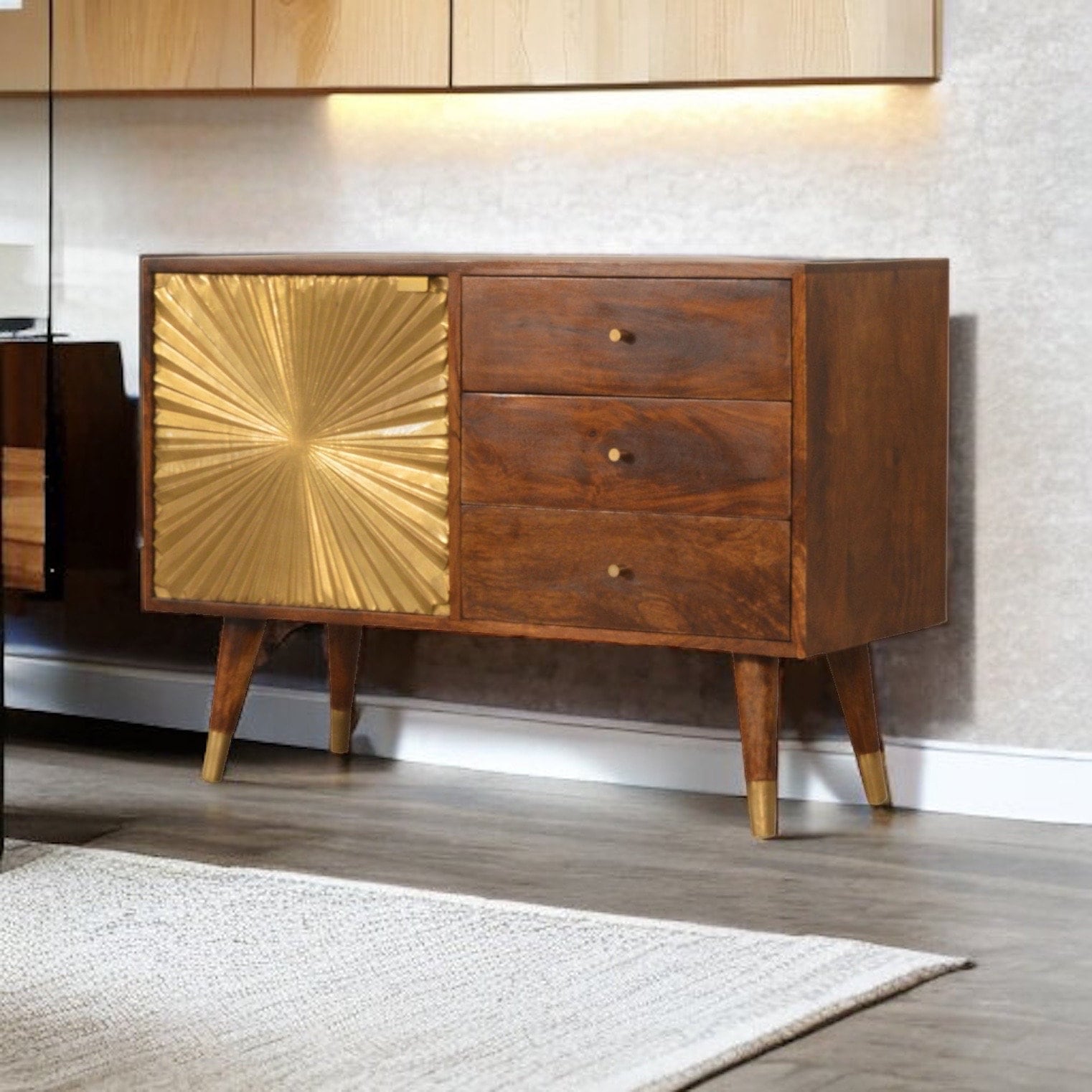 Gold Sideboard Solid Wood Gold Console Table Art Deco Style - Etsy UK