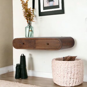 Floating Console Table With Drawers Floating Wooden Shelf With Drawers ...