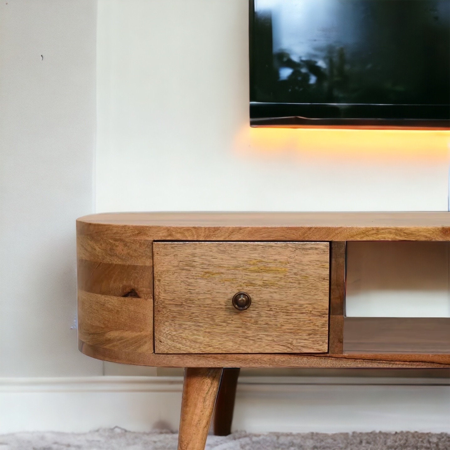 Scandinavian TV Unit Mid Century Modern Console Long Media Unit, Low TV ...