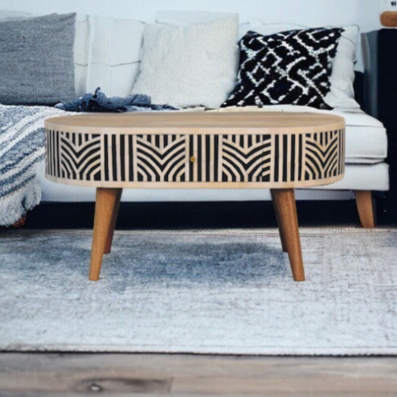 Bone Inlay End Table - Etsy