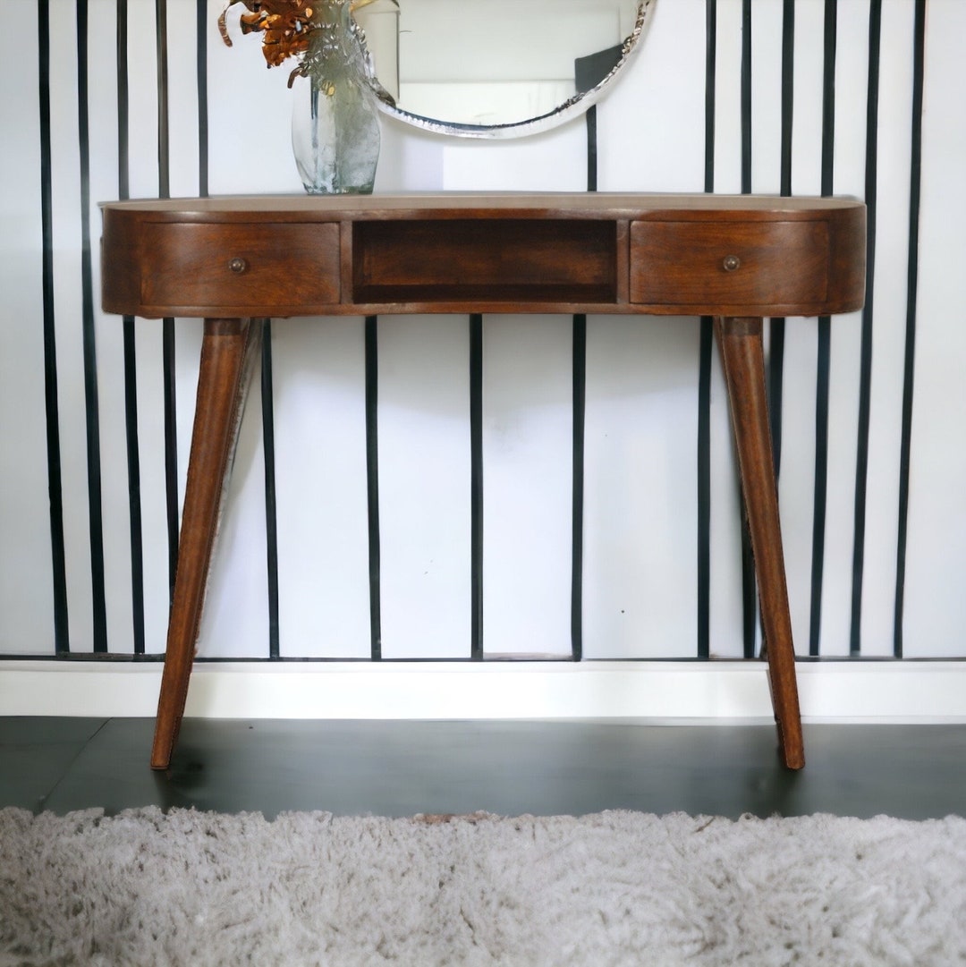 Long Slim Dressing Table, Wave Dressing Table, Mid Century Console ...