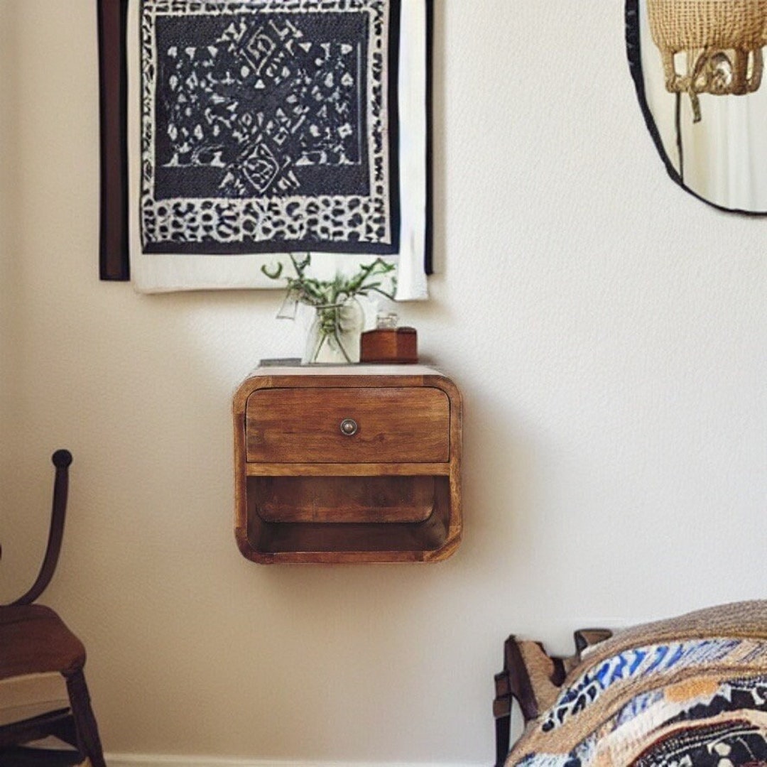 Floating Bedside Table Small Small Bedside Table Shelf Drawer Wall ...