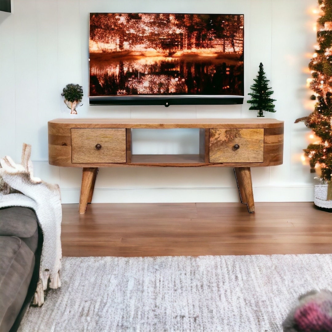 Scandinavian TV Unit Mid Century Modern Console Long Media Unit, Low TV ...