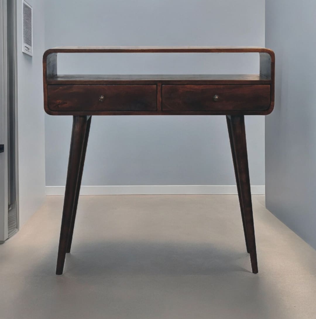 Dark Wood Console Narrow Console Table Solid Wood Console With Drawers ...
