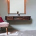 Floating Dressing Table With Drawers Make up Table Mounted Wood Console ...