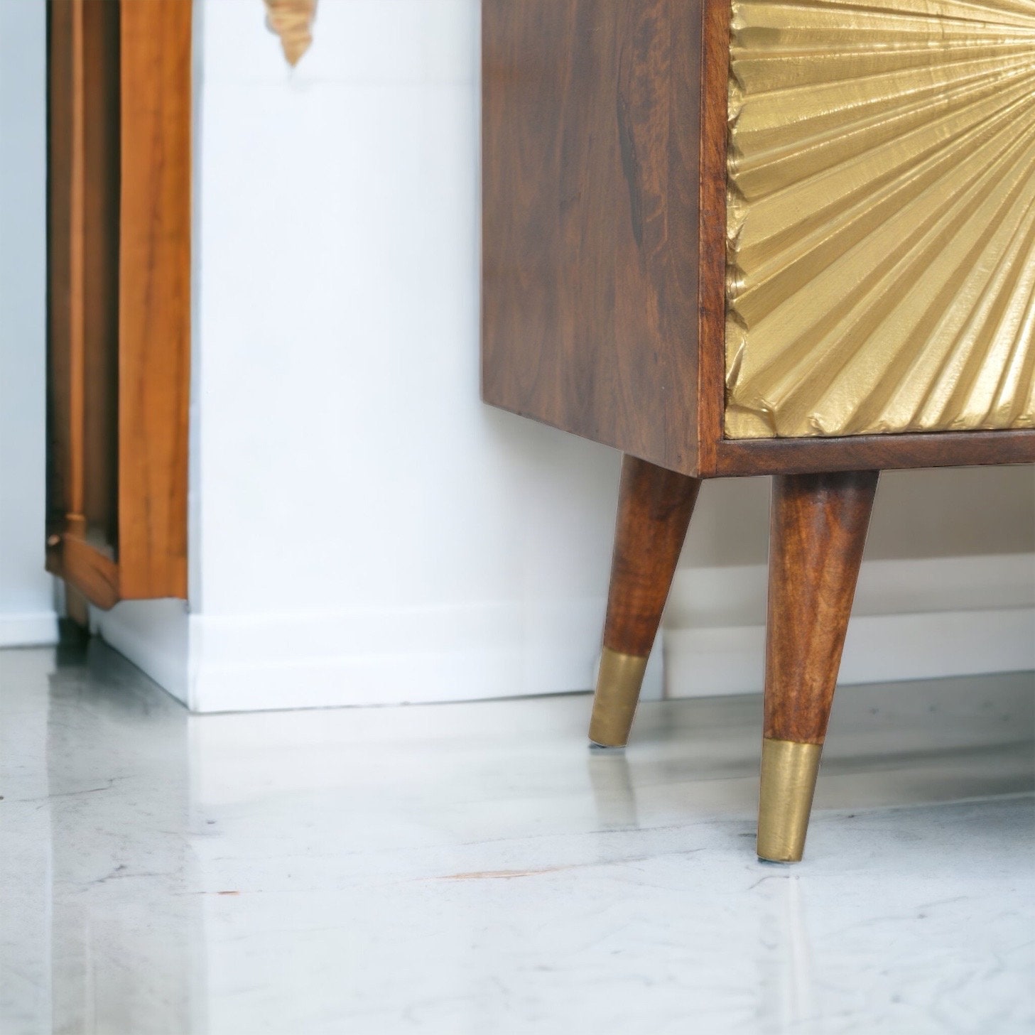 Gold Sideboard Solid Wood Gold Console Table Art Deco Style - Etsy UK