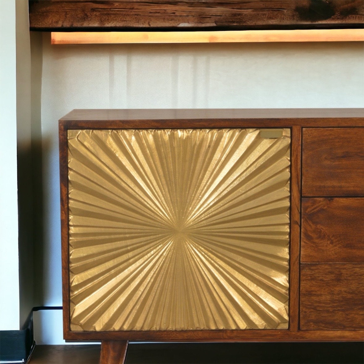 Gold Sideboard Solid Wood Gold Console Table Art Deco Style - Etsy UK