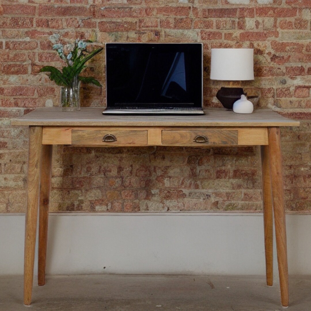 Writing Desk With Drawers, Solid Wood Writing Bureau, Nordic Danish ...