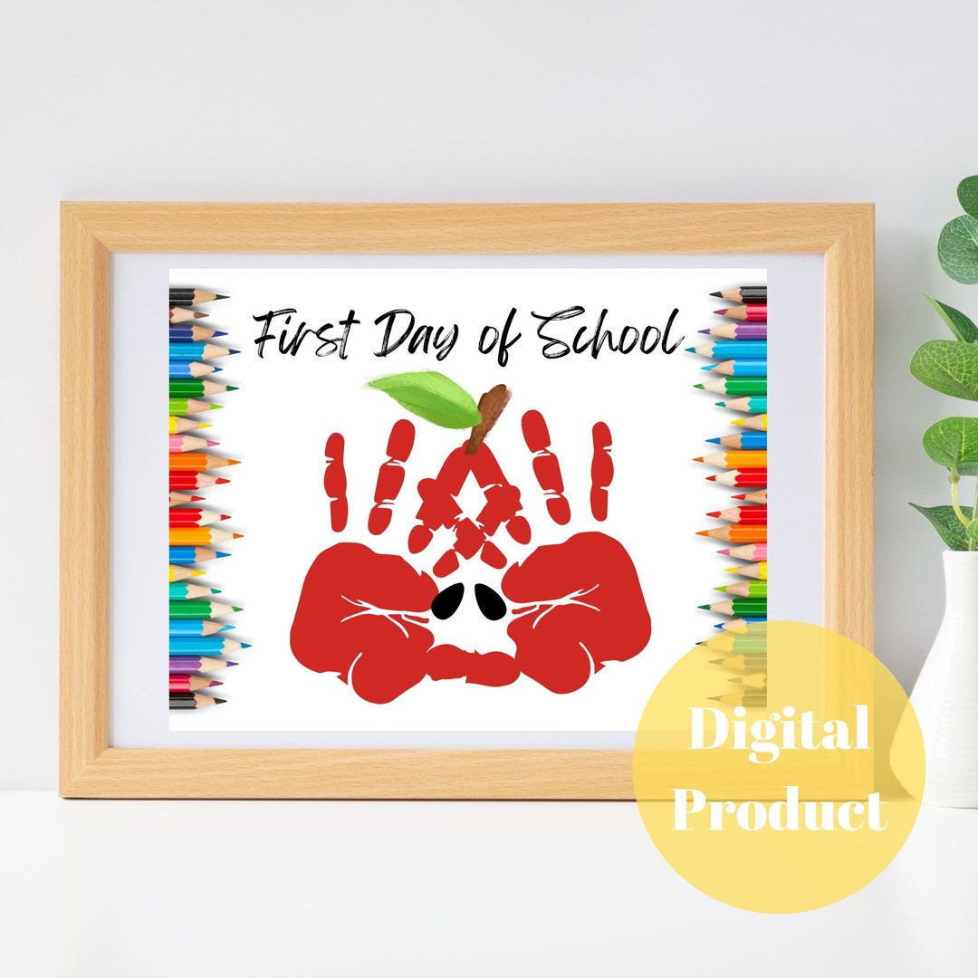 Apple First Day of School Handprint Craft, Kid's Crafts Back to School ...
