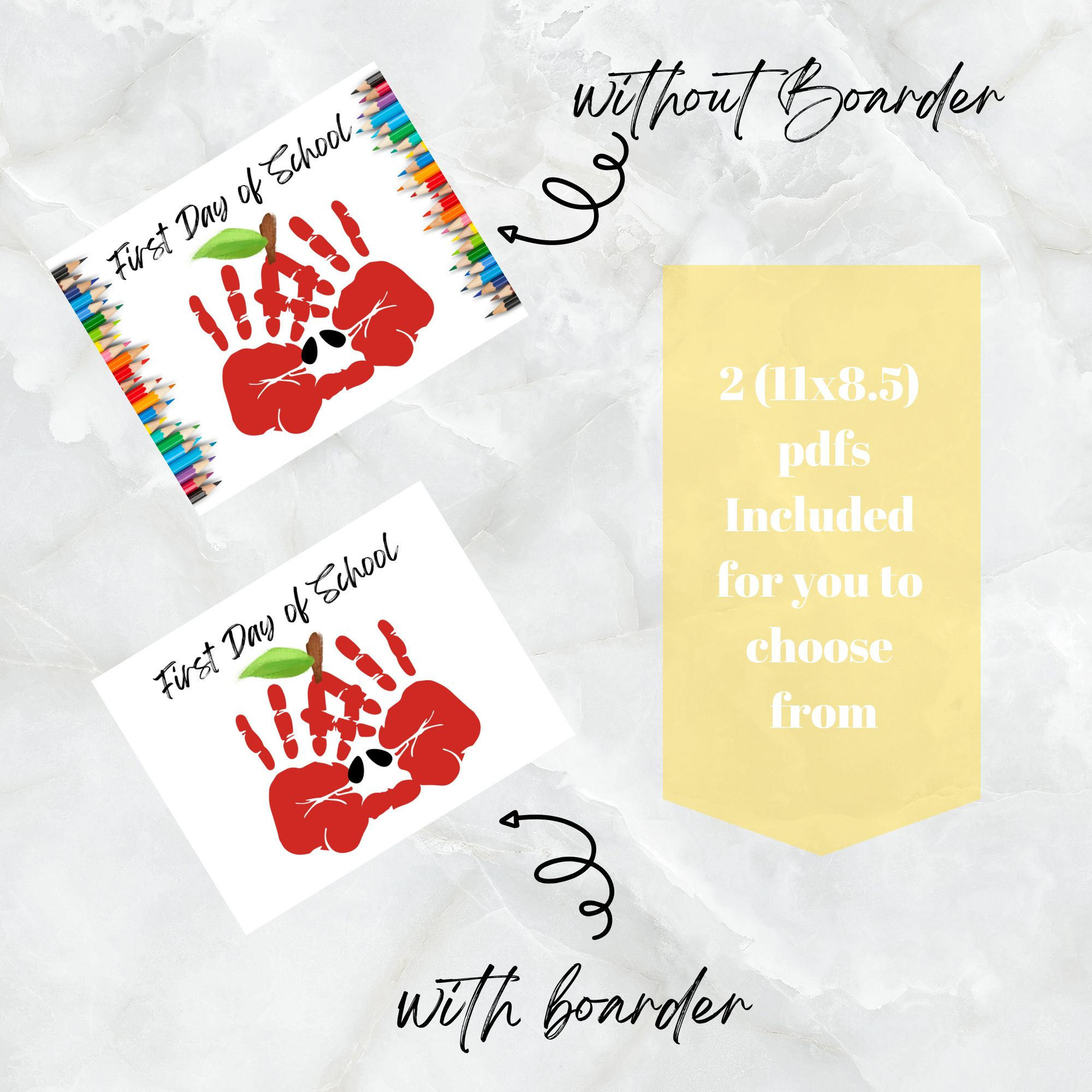 Apple First Day of School Handprint Craft, Kid's Crafts Back to School ...
