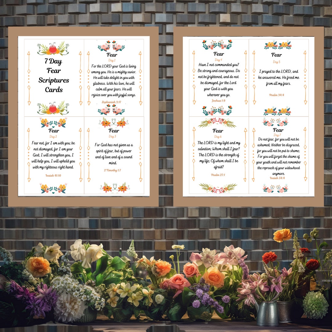 Fear Bible Verse Cards: Floral Scripture Print (digital Download) - Etsy