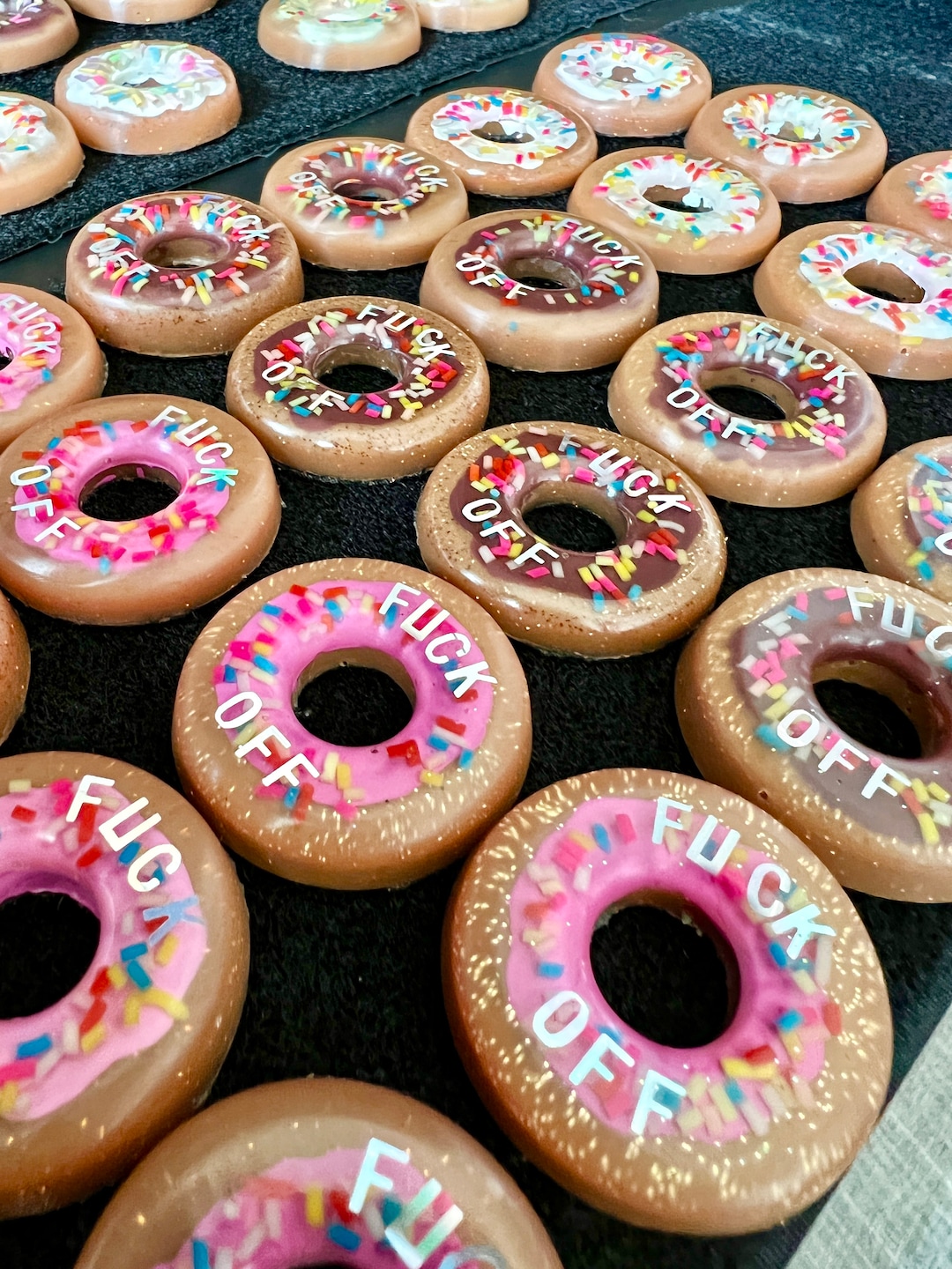 Donut Resin Patch W/ Text (F-OFF) - Etsy