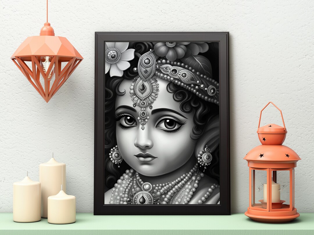 Simple and Elegant Lord Krishna Print Baby Krishna Hindu Art - Etsy