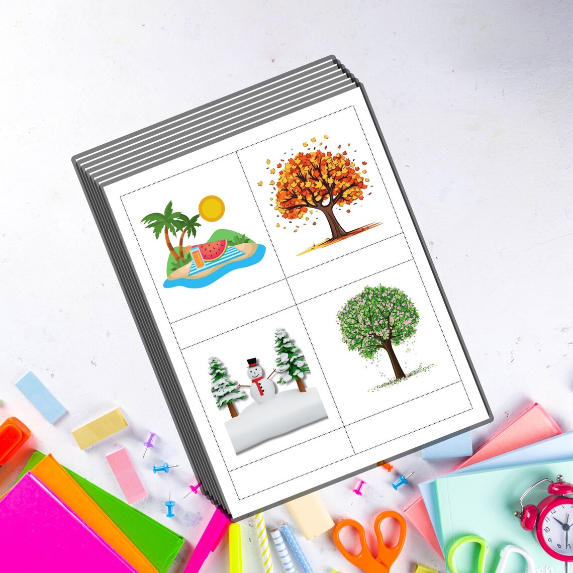 Printable Season Flash Cards for Kids, Seasons Flash Cards, Seasons ...