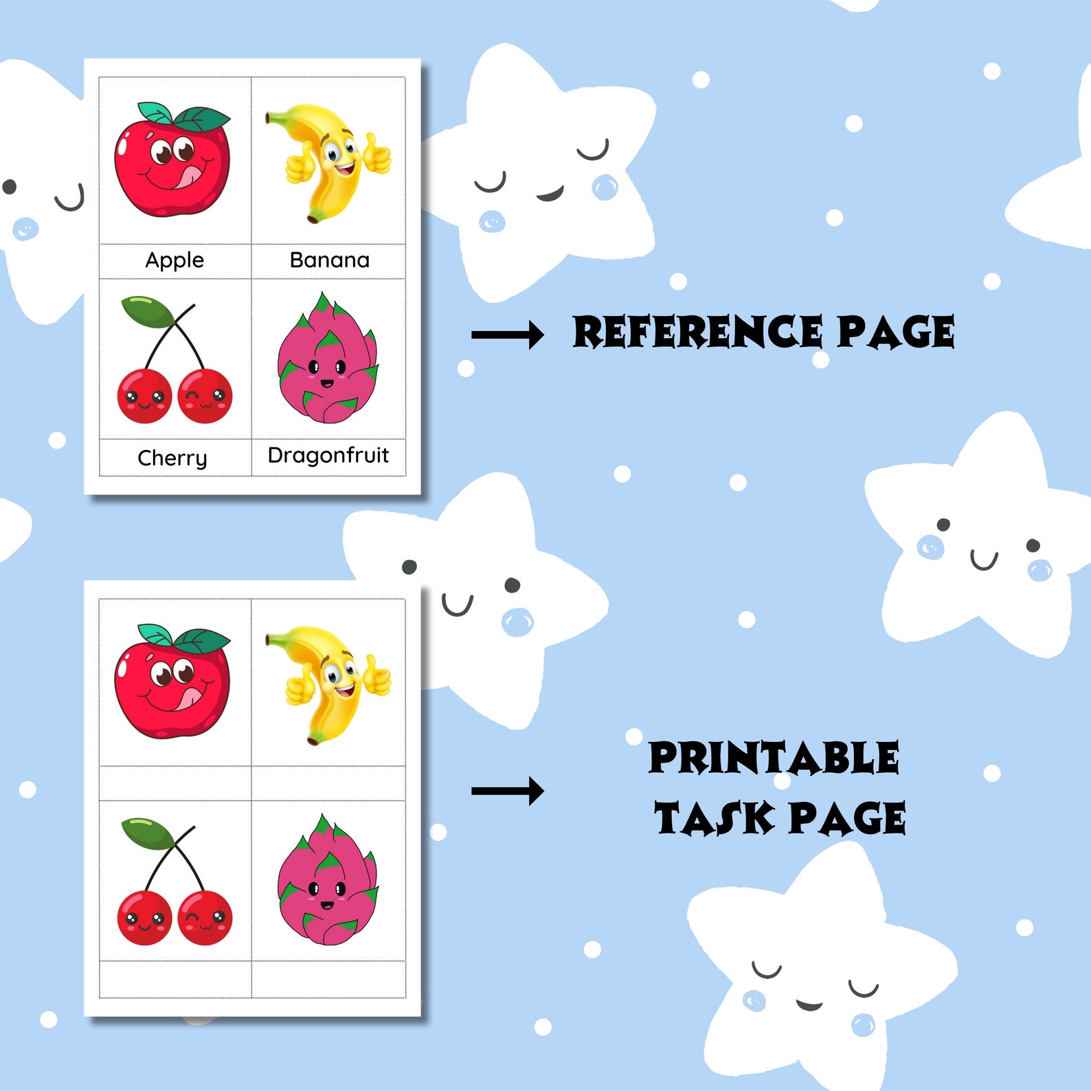 Fun and Educational A-Z Fruits Flash Cards, Fruit Flash Cards for Kids ...