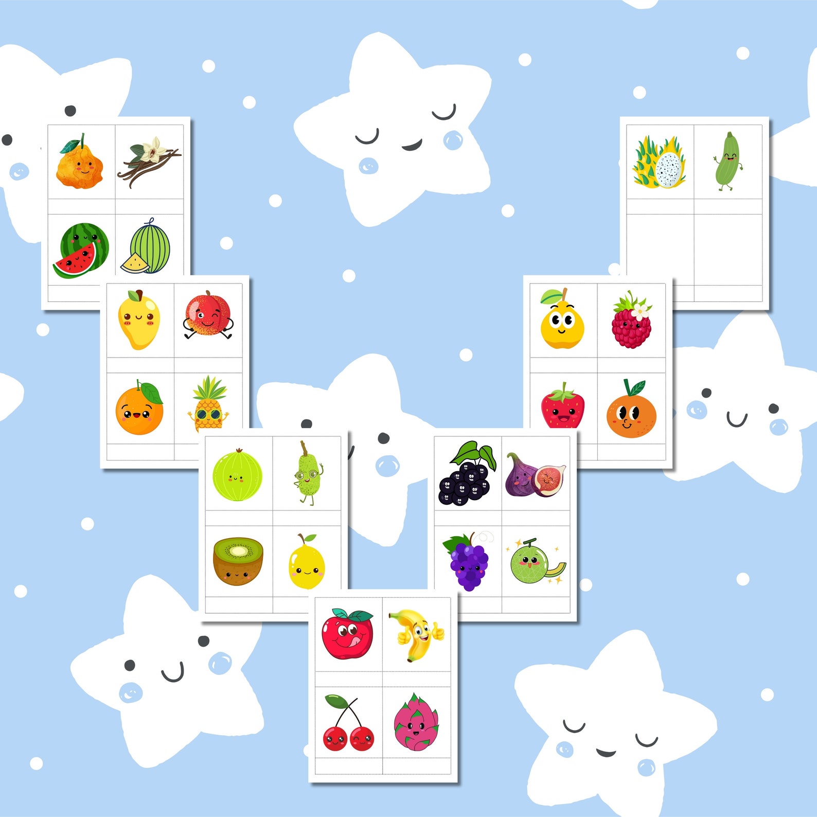 Fun and Educational A-Z Fruits Flash Cards, Fruit Flash Cards for Kids ...