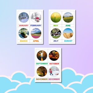 Months of the Year Flashcards, Printable Learning Cards for Children ...