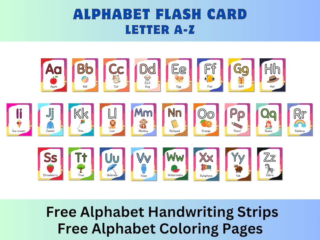 Tarjetas didácticas del alfabeto educativo, tarjetas didácticas del ...