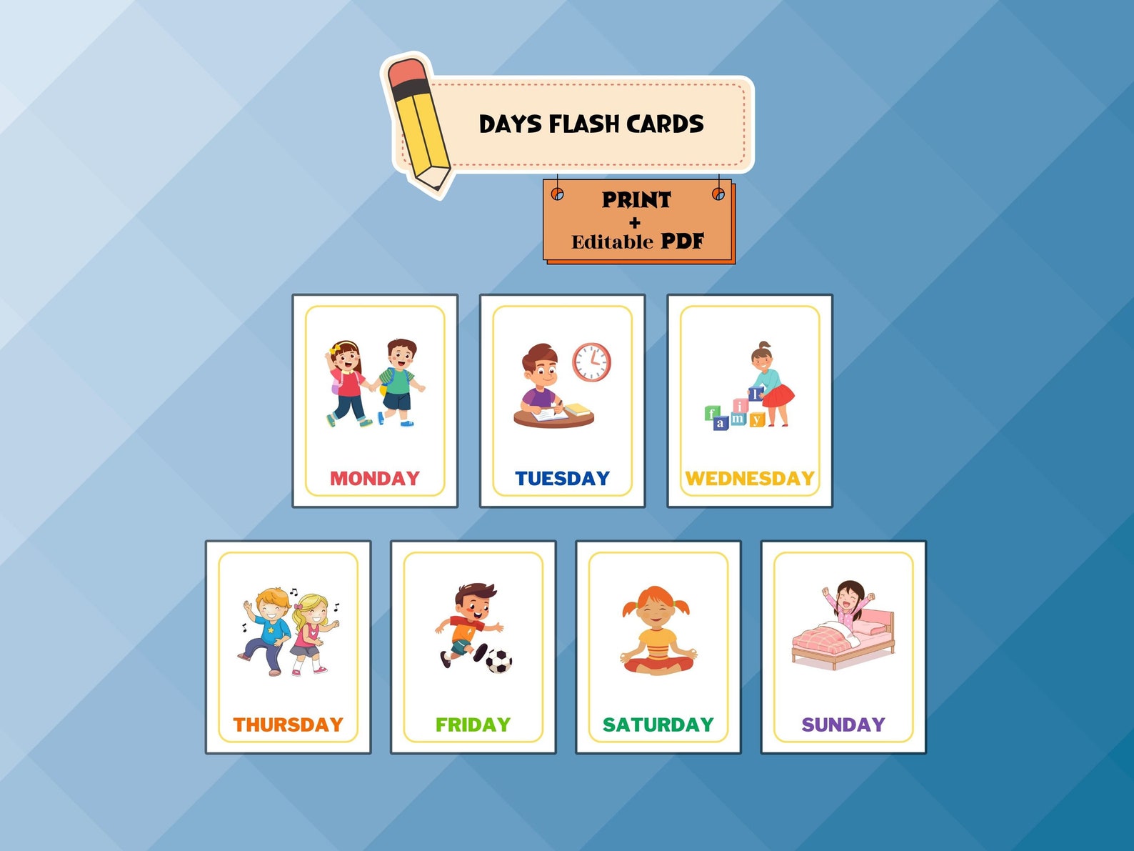 Days of the Week Flashcards, Magical Days of the Week Flashcards ...