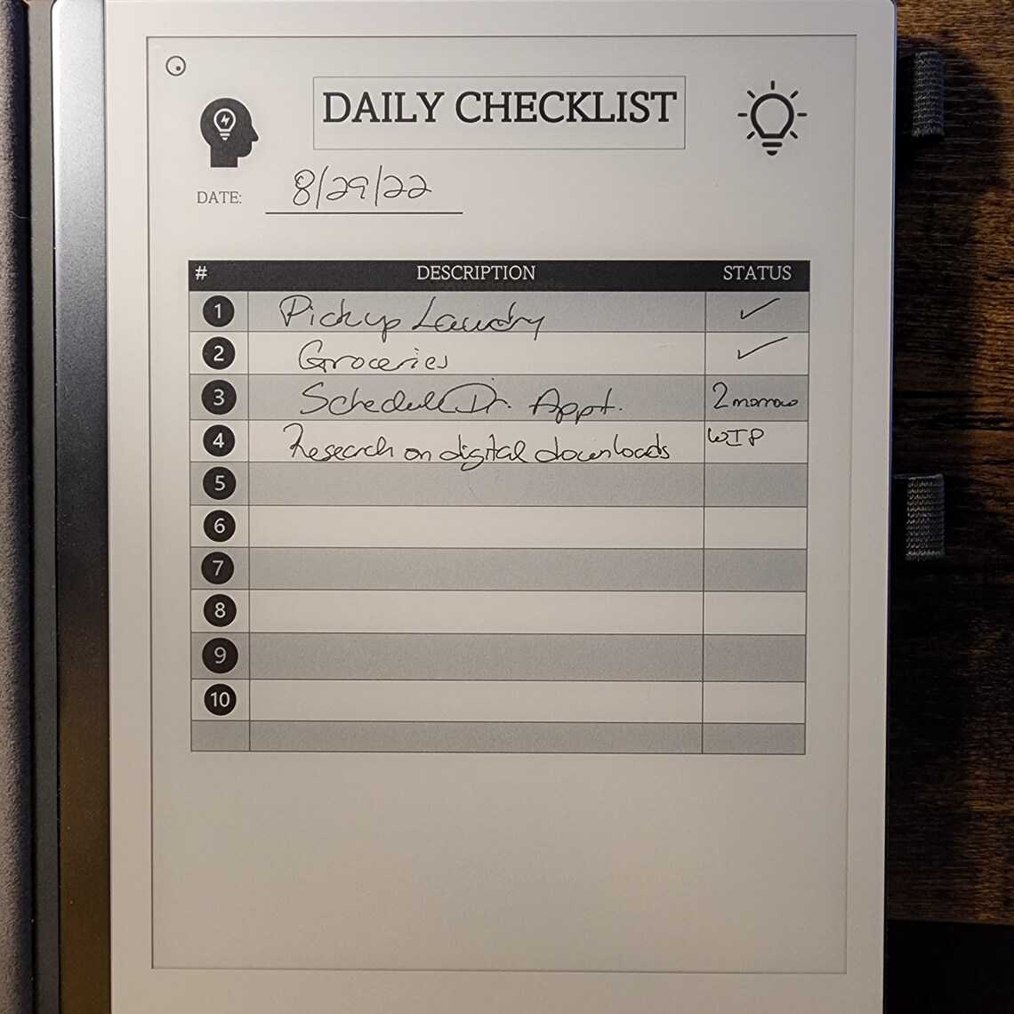 Printable Editable Simple Daily Checklist/getting Things Done ...