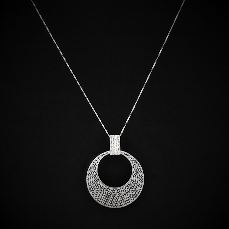 Half Moon Shaped Handmade Silver Filigree Ethnic Necklace - Etsy
