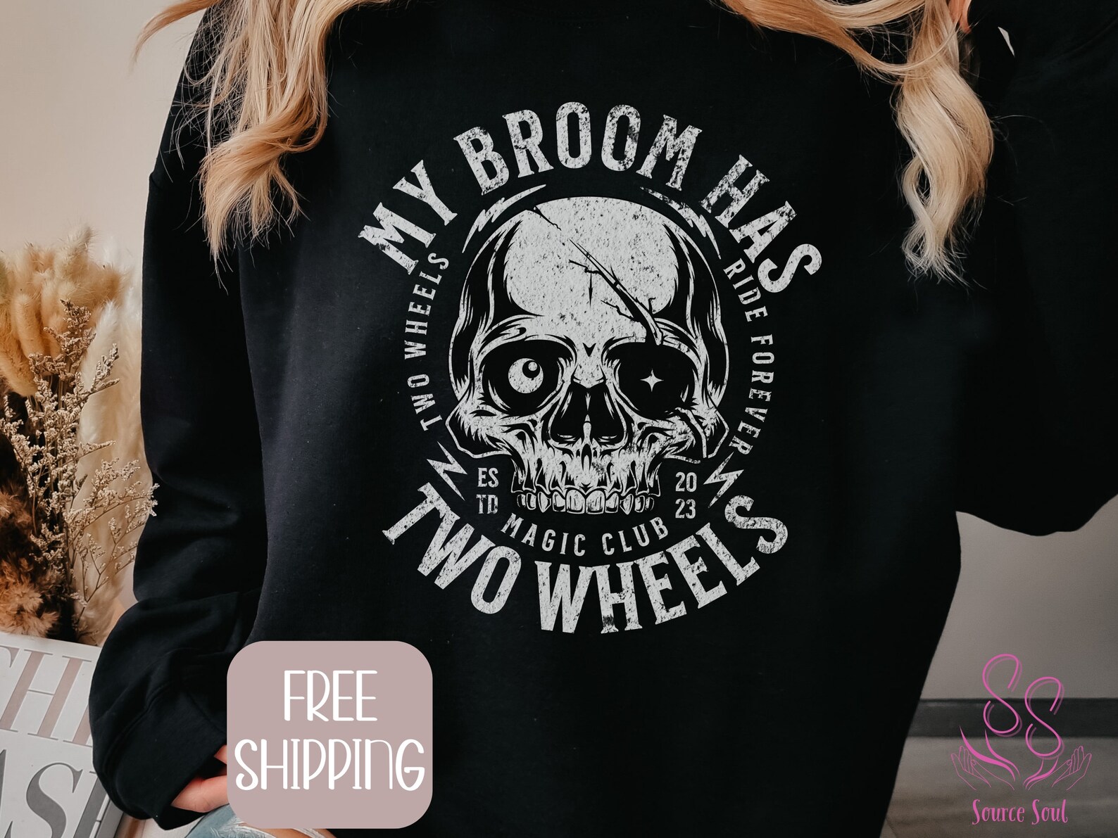 Funny Witchy Lady Biker Womens Motorcycle Sweatshirt, Women's Biker ...