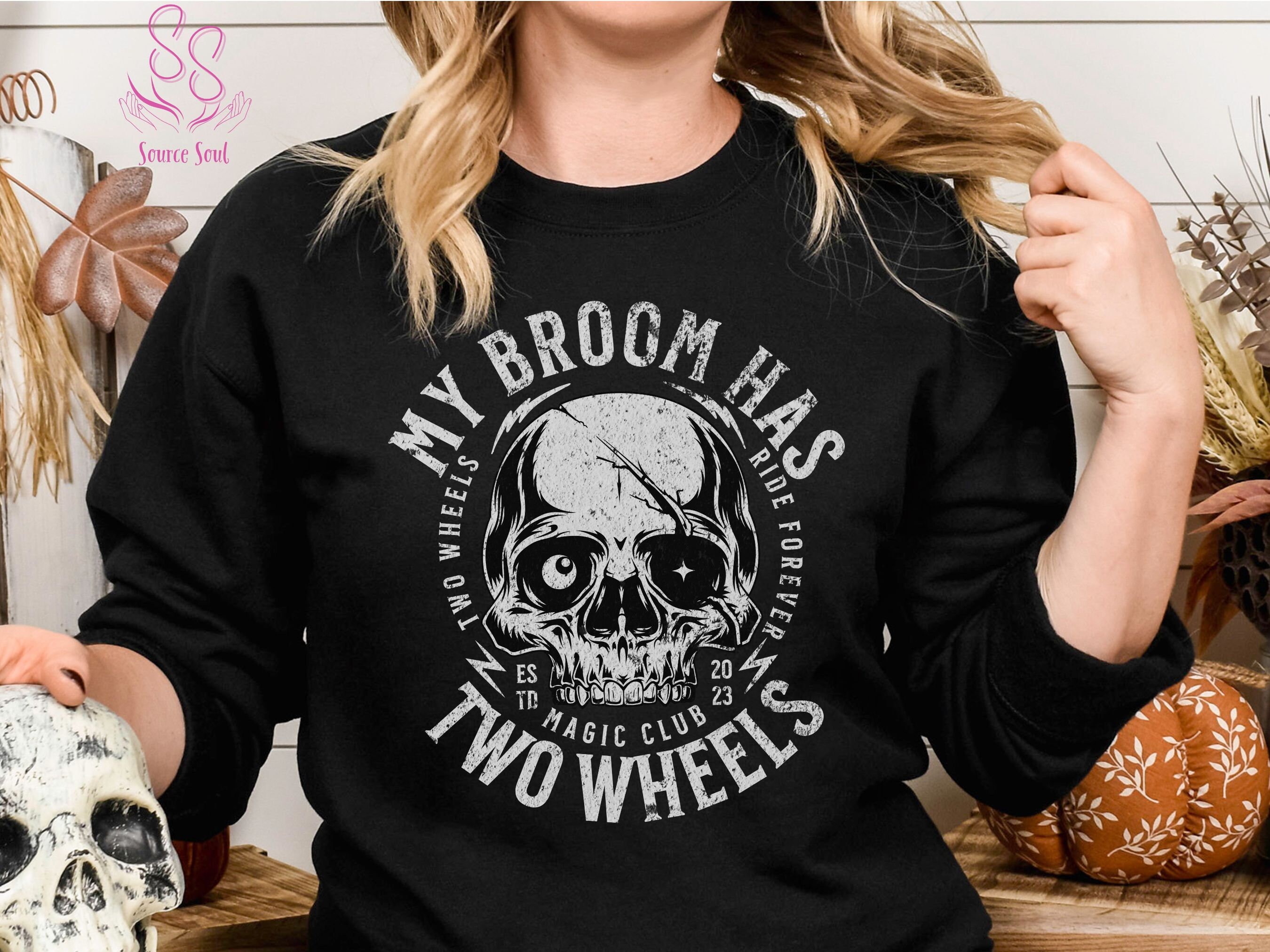 Funny Witchy Lady Biker Womens Motorcycle Sweatshirt, Women's Biker ...