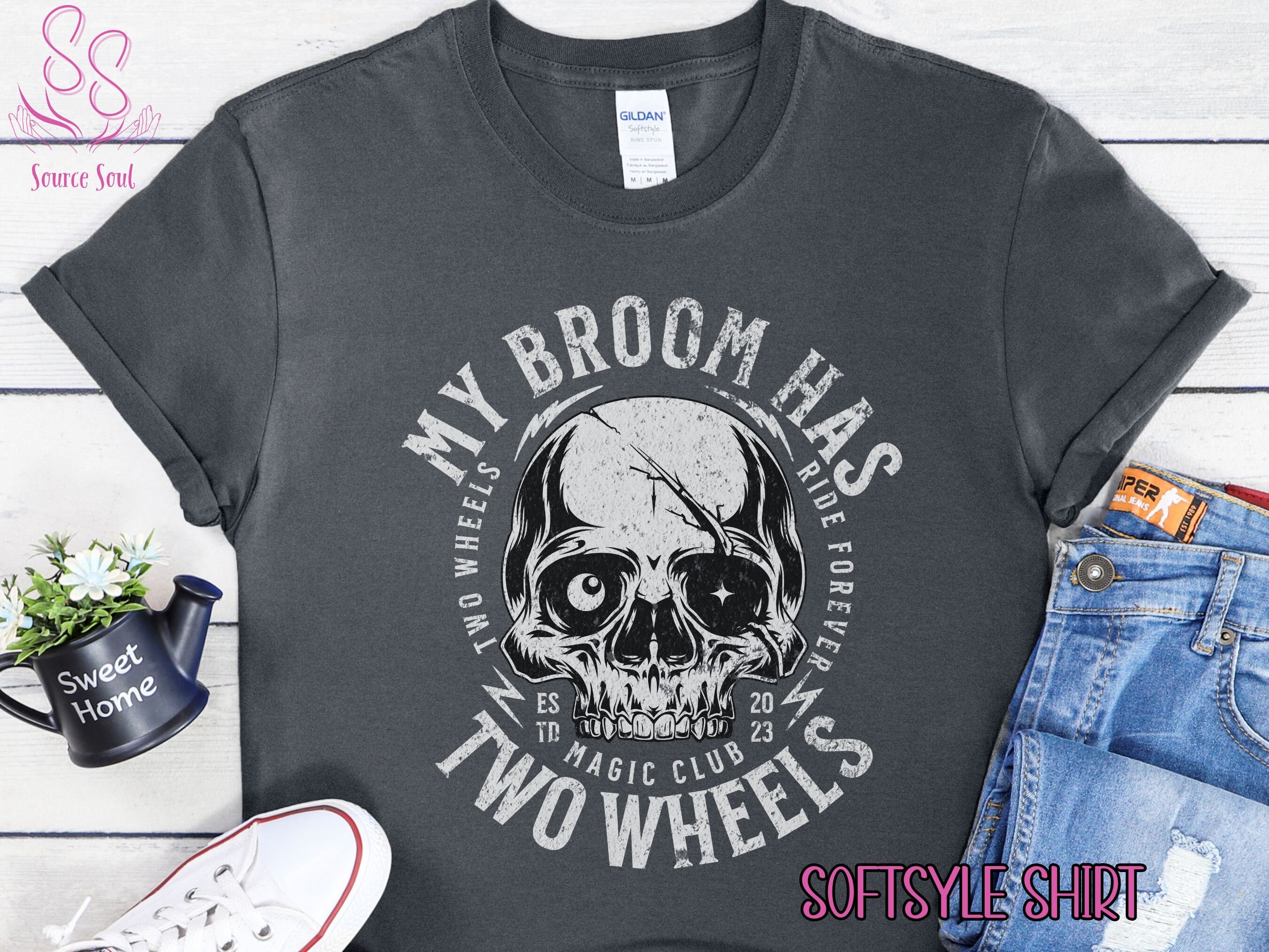 Funny Witchy Lady Biker Motorcycle Shirt for Women, Women's Biker T ...