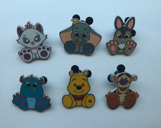 Disney Big Feet Pins 6 Disney Characters Pin Set Cutie Pins Big Foot ...