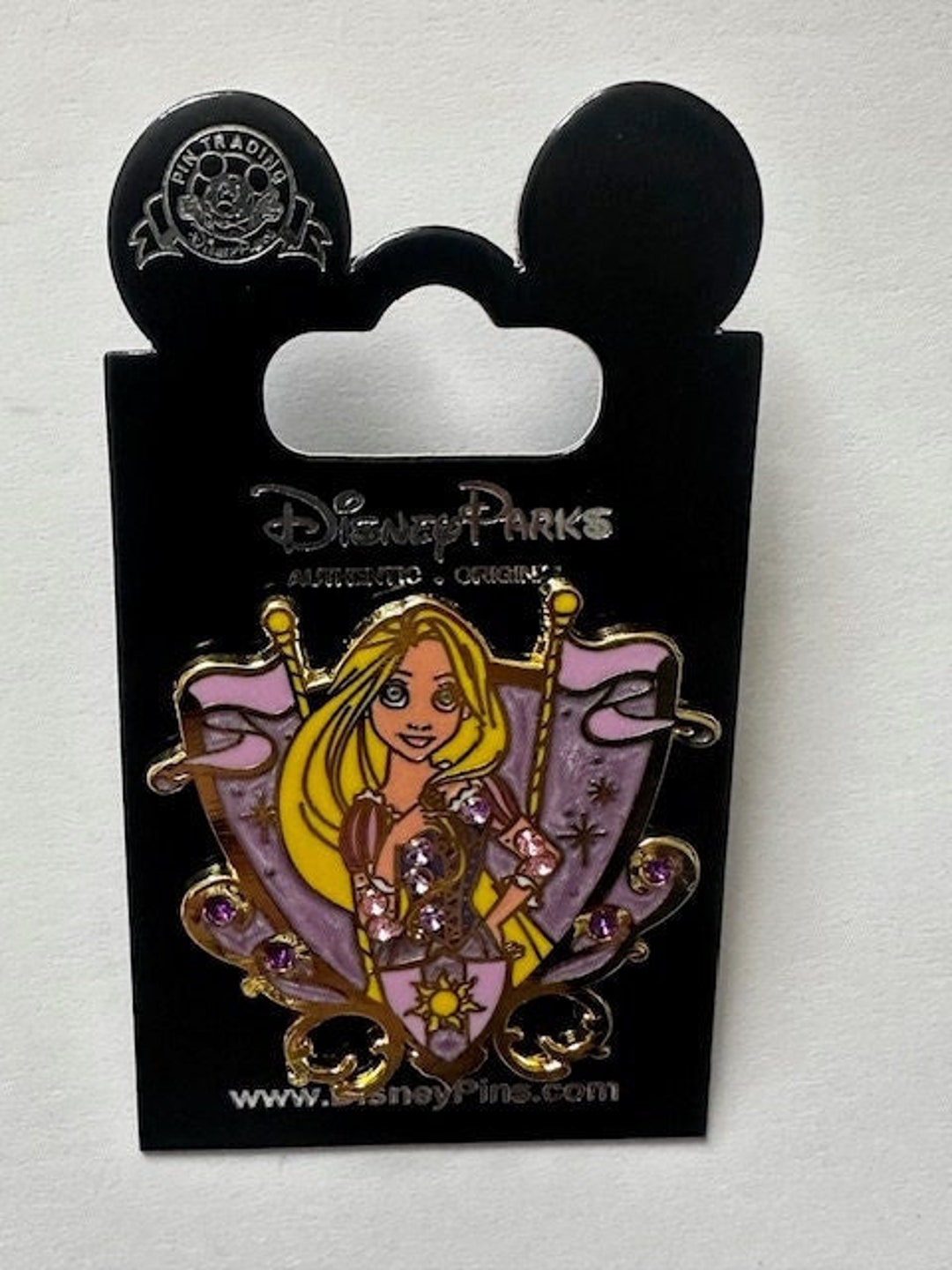 Disney Rapunzel Shield Pin Princess Tangled Purple Dress Jeweled Pin - Etsy