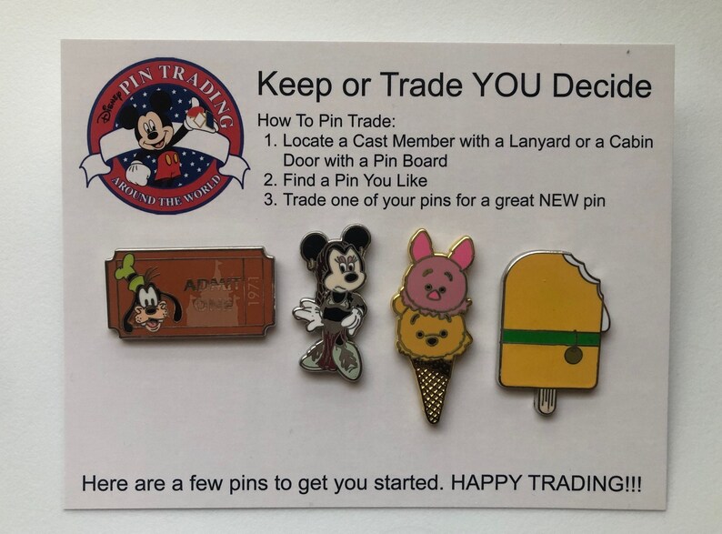 Disney Pin Trading Starter Set Fish Extender Gift Trading Pins 8 Random ...