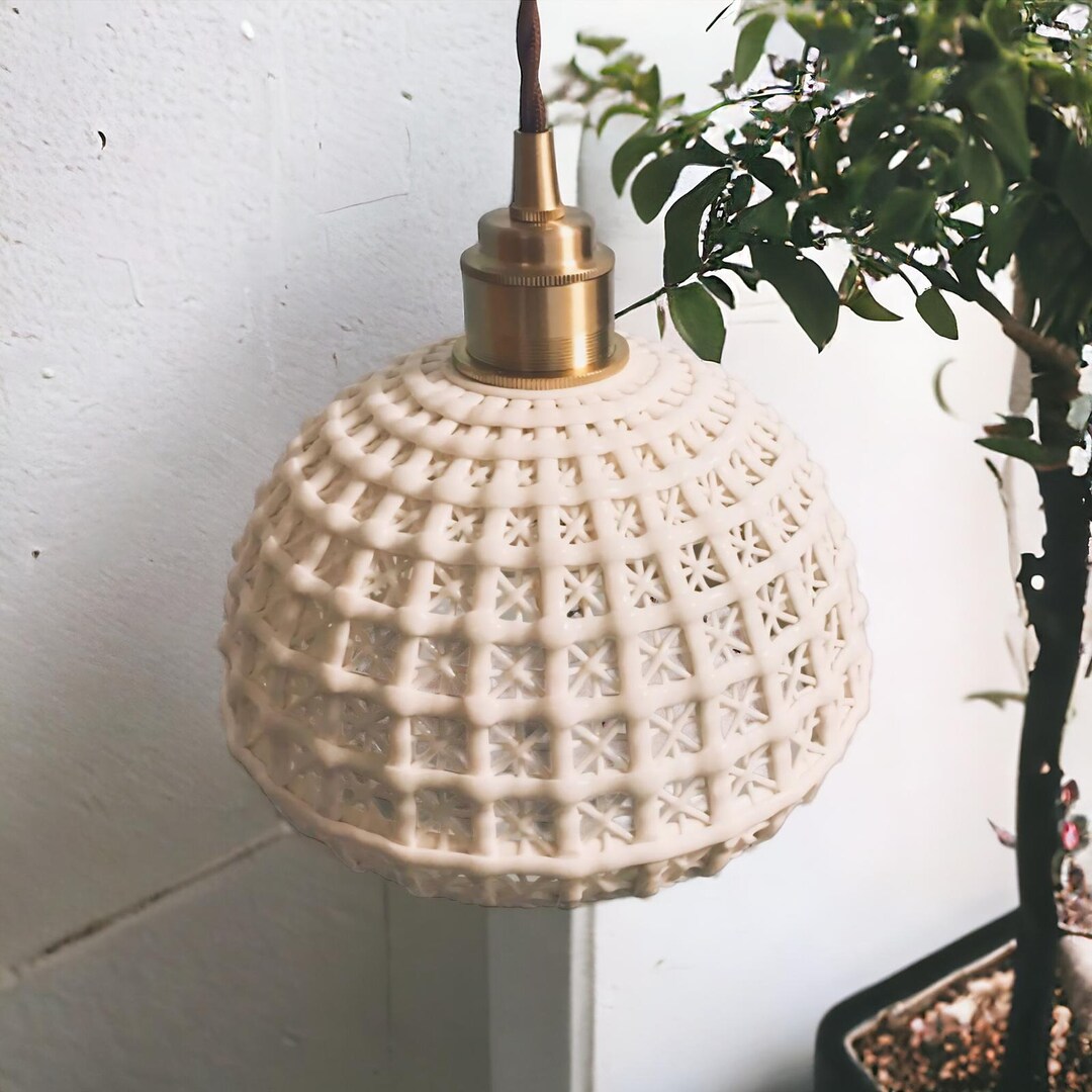 Ceramic Farmhouse Pendant Light, Kitchen and Dining Ceiling Light ...