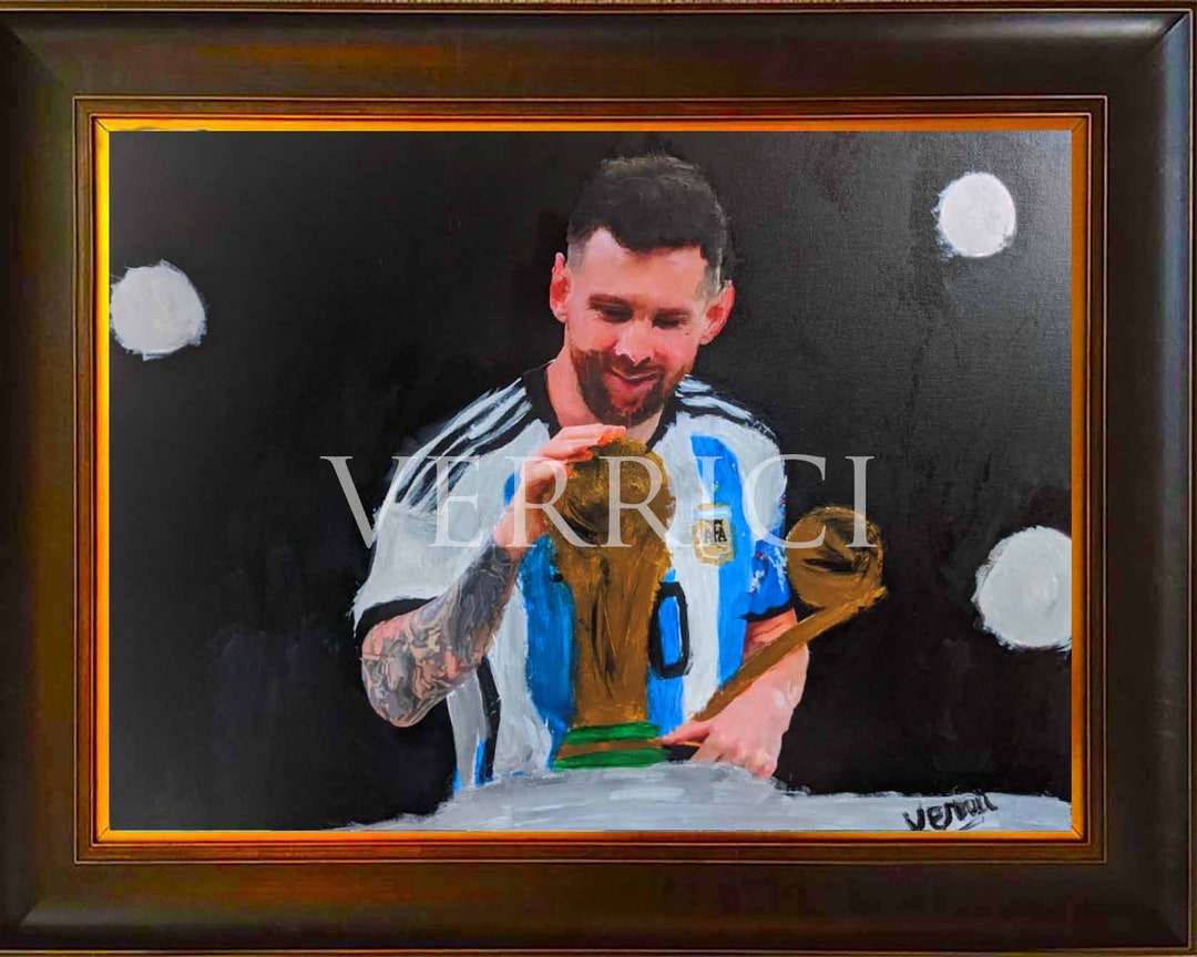 Lionel Messi Painting Argentina Soccer Signed by the Artist Verrici Art ...