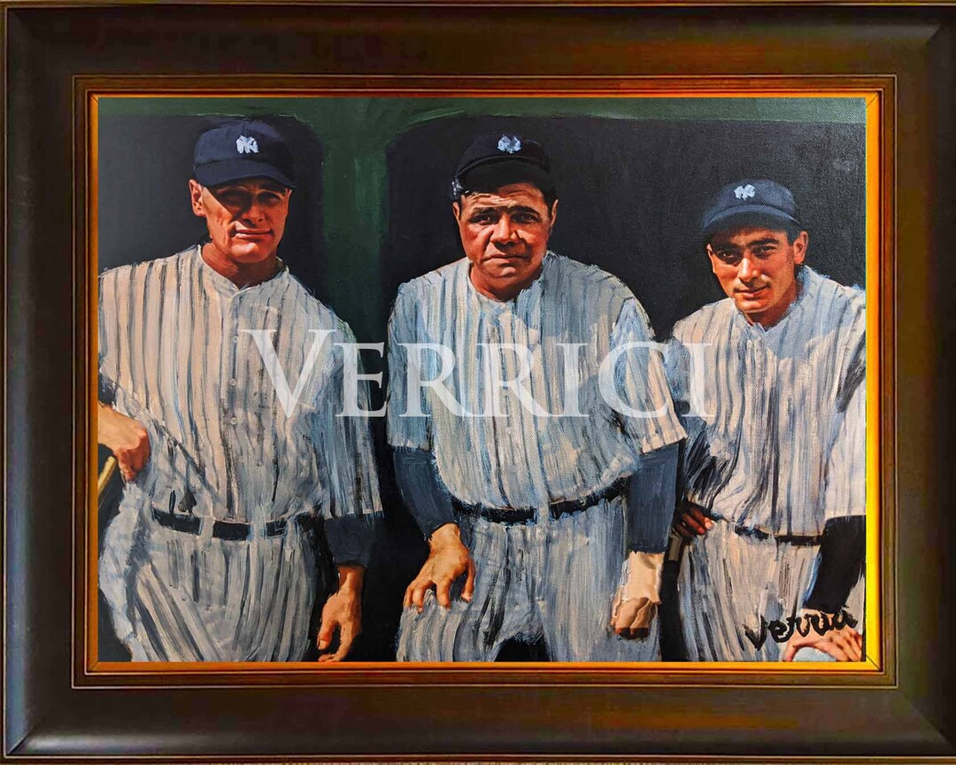 Babe Ruth Tony Lazzeri and Lou Gehrig Painting 1927 New York - Etsy
