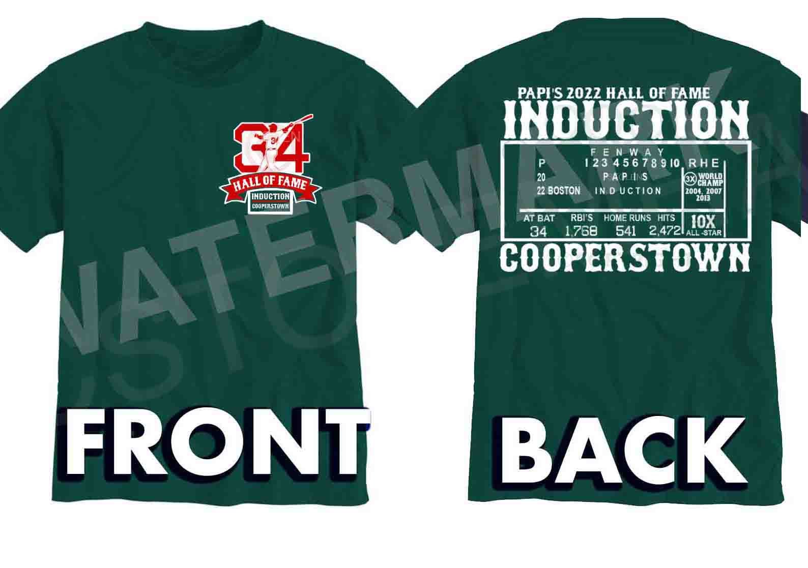 Papi Induction 2022 Hall of Fame Shirt - Green Monstah Stats on the ...