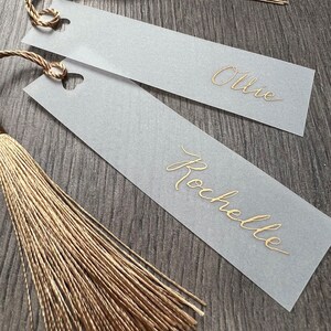 Vellum Heart Tassel Place Cards and Wedding Favours Handwritten ...