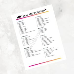 Graduation Party Checklist - Etsy