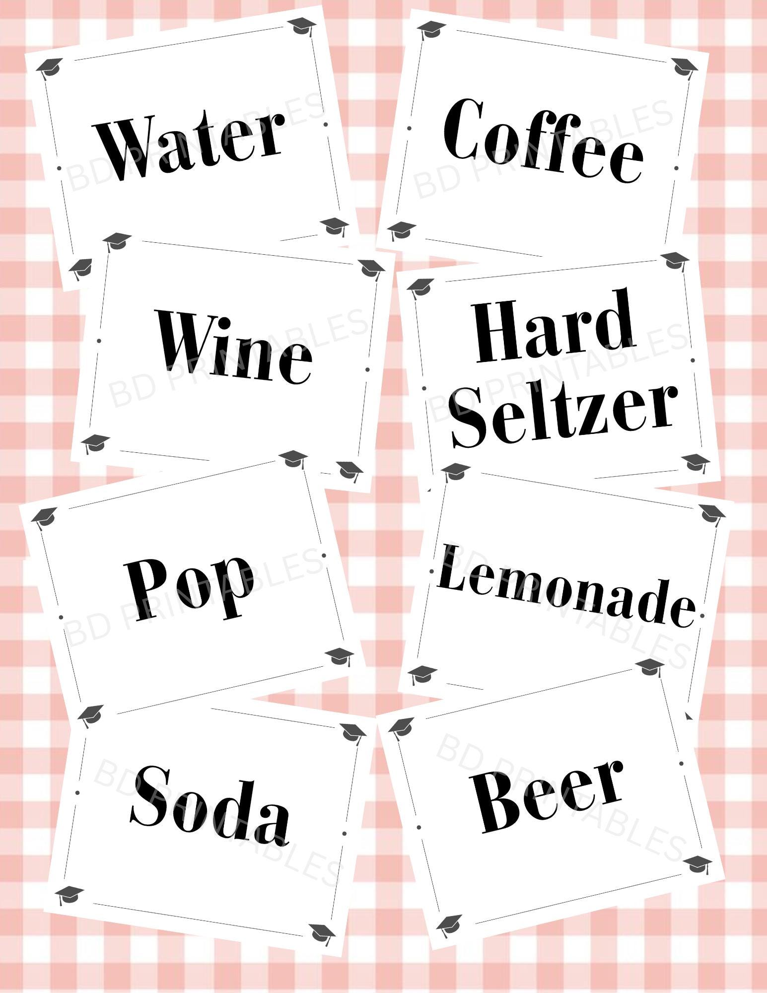 Graduation Party Beverage or Cooler Signs - Etsy