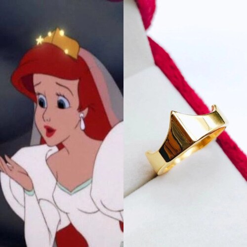Ariel Wedding Tiara Ring Princess Crown Engagement Ring Geek - Etsy