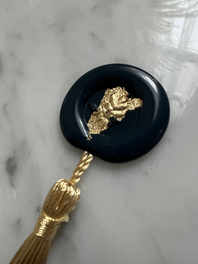 Deep Blue, Set of 2 Stickers, Wax Seal, Self Adhesive, Gold Foil ...