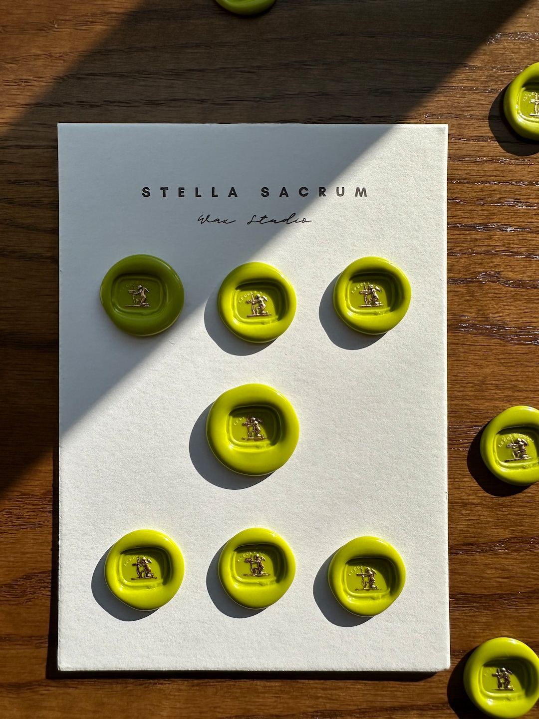 Cherub Wax Seal Stickers: 19th Century Intaglio, Lime Green & Gold - Etsy