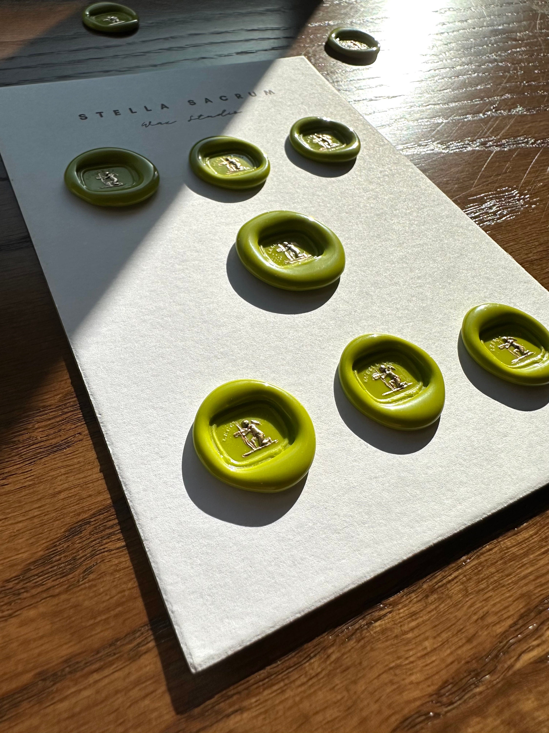 Cherub Wax Seal Stickers: 19th Century Intaglio, Lime Green & Gold - Etsy