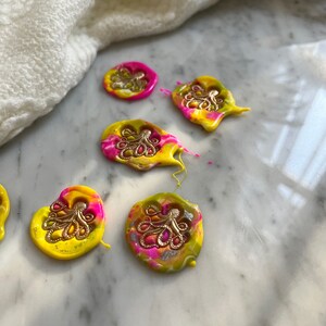 Neon Octopus, Set of 6 Stickers, Wax Seal, Self Adhesive, Wedding ...