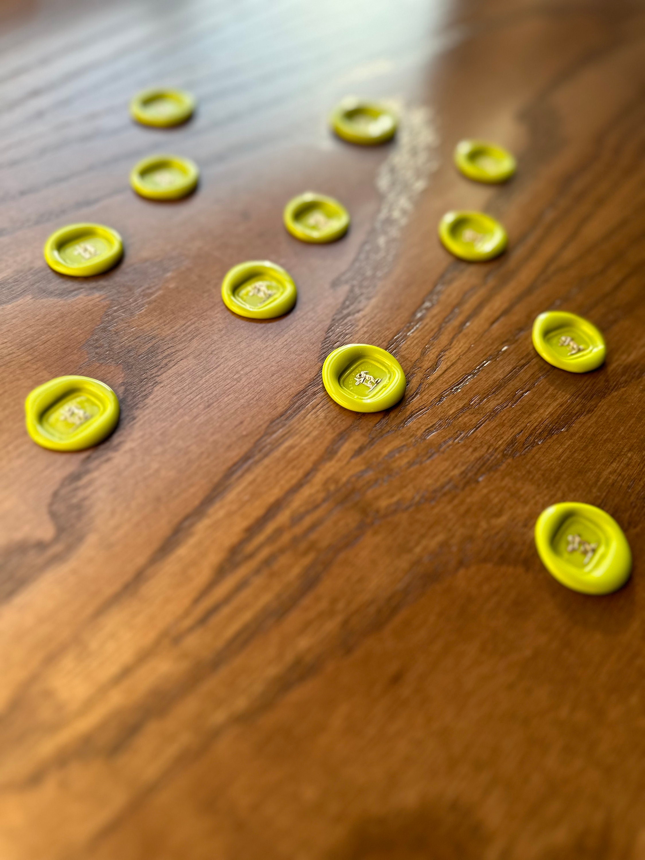 Cherub Wax Seal Stickers: 19th Century Intaglio, Lime Green & Gold - Etsy