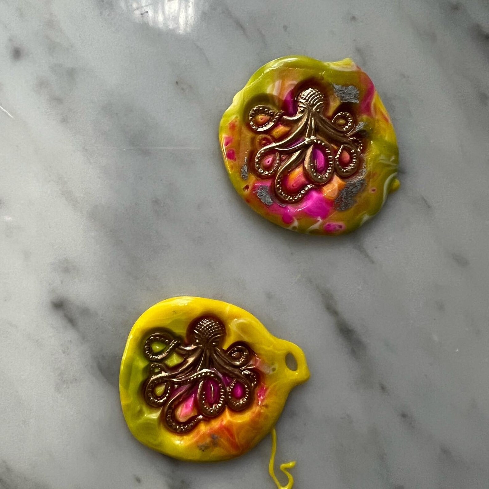 Neon Octopus, Set of 6 Stickers, Wax Seal, Self Adhesive, Wedding ...