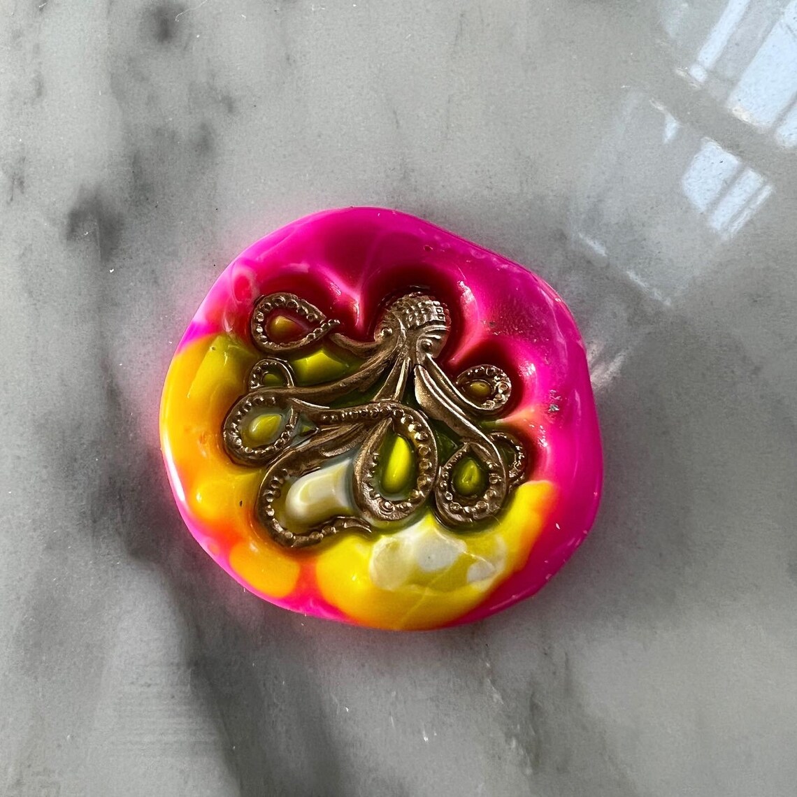 Neon Octopus, Set of 6 Stickers, Wax Seal, Self Adhesive, Wedding ...