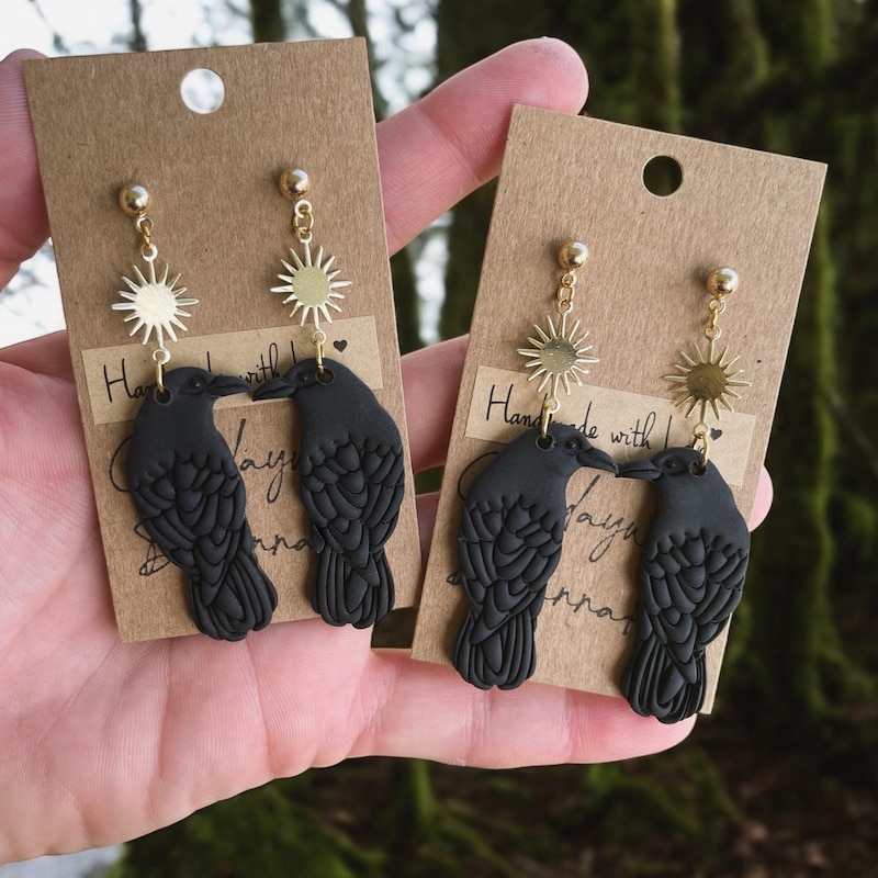 Handmade Clay Crow - Etsy